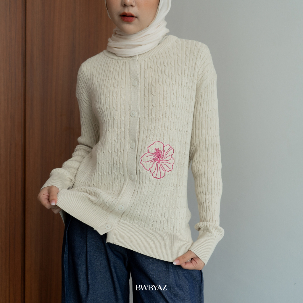 Jual BWBYAZ - CARISSA CABLE LONG SLEEVE KNIT CARDIGAN [READY STOCK ...