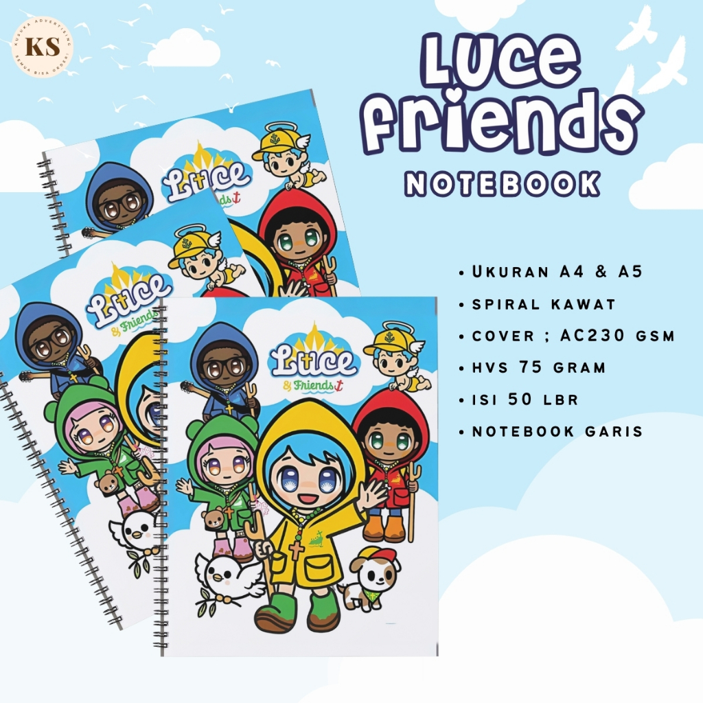 Jual LUCE Mascot of the Catholic Church Notebook A4 A5 Grid Buku Tulis ...
