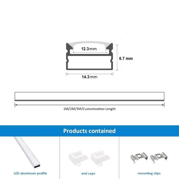 Jual Kap Housing Rumah Lampu LED Strip Aluminium Hitam 1M 2M 1 2 Meter ...