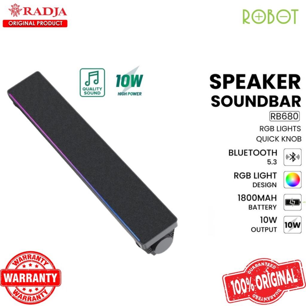 Jual ROBOT Soundbar Speaker RB680 Wireless 5.3 Dual Connection Ultra ...