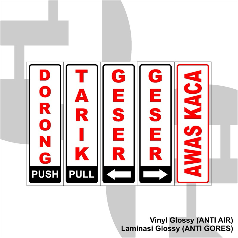 Jual STIKER PINTU DORONG TARIK GESER 20x9cm | STIKER KACA | STIKER ...