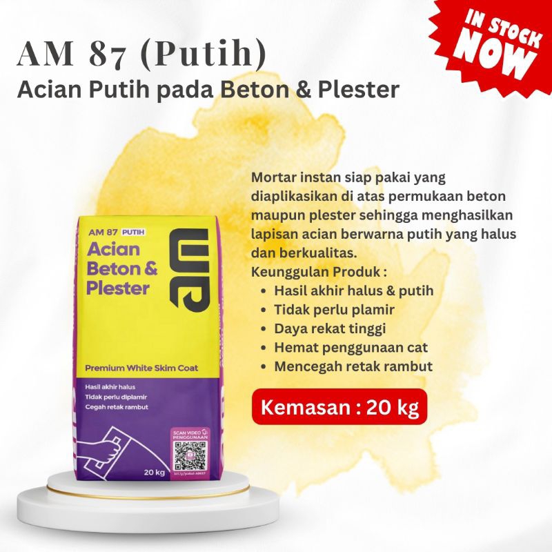 Jual AM 87 / ACIAN WARNA PUTIH PADA BETON & PLESTER | Shopee Indonesia