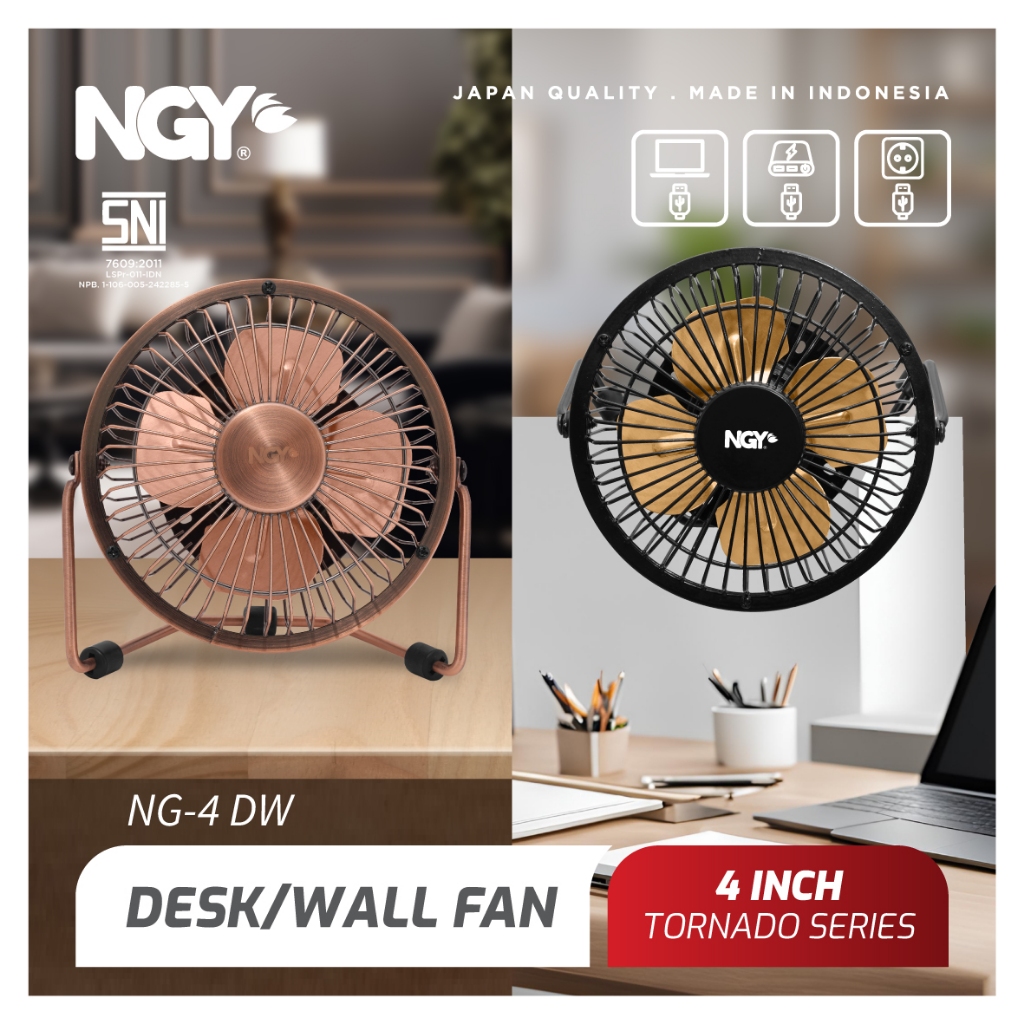 Jual NGY Wall Desk Tornado Fan / Kipas Angin Dinding Meja Steel Besi ...