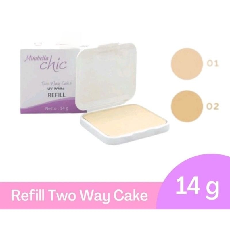 Jual Mirabella Chic Refill Two Way Cake Uv White | Shopee Indonesia