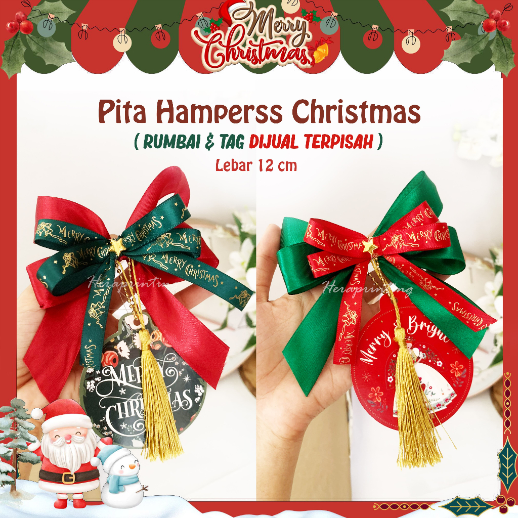 Jual Pita Natal Hampers hangtag dan rumbai DIJUAL TERPISAH / merry ...