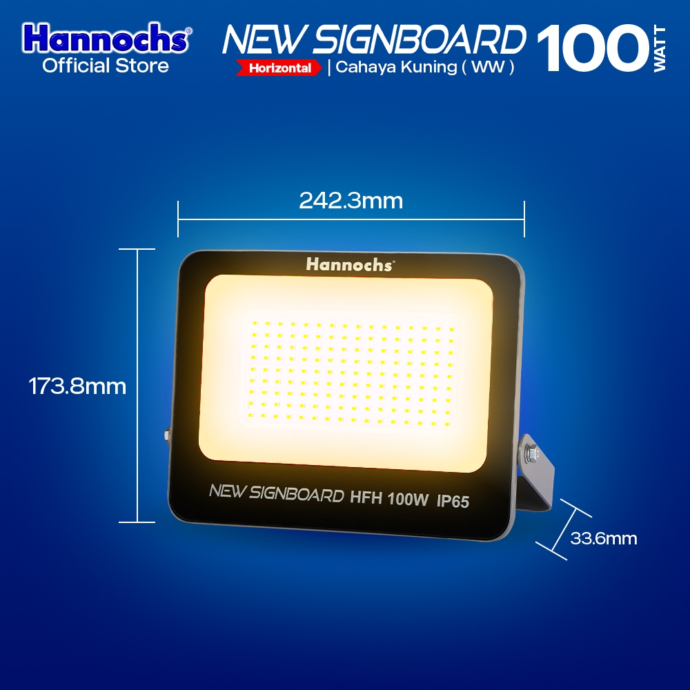 Jual Hannochs Lampu Sorot LED Flood Light New Signboard HFH 100W Cahaya ...