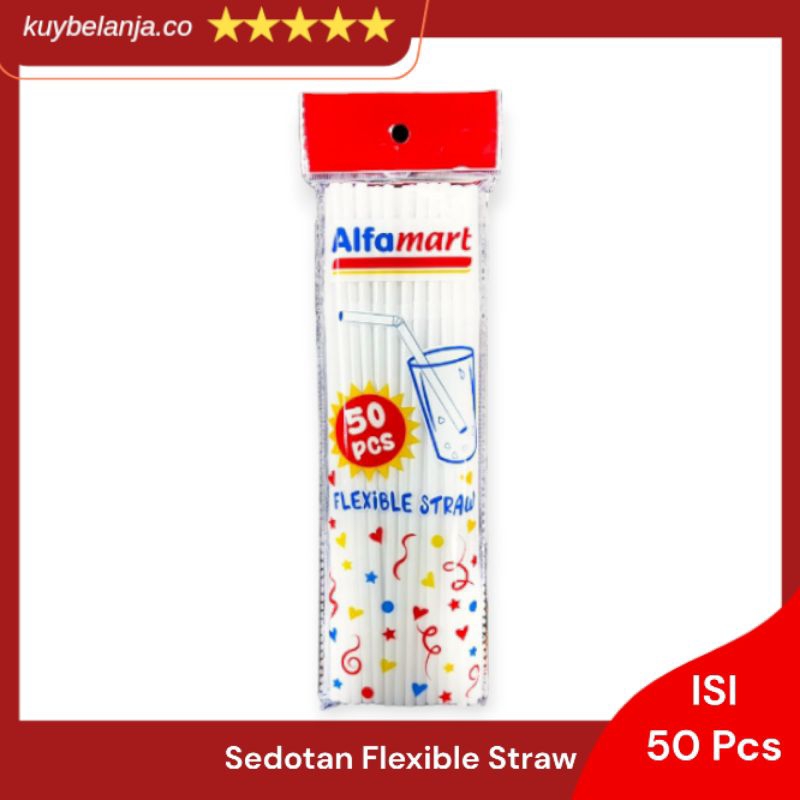 Jual Sedotan Plastik Flexible 50 pcs (Alfamart) | Shopee Indonesia