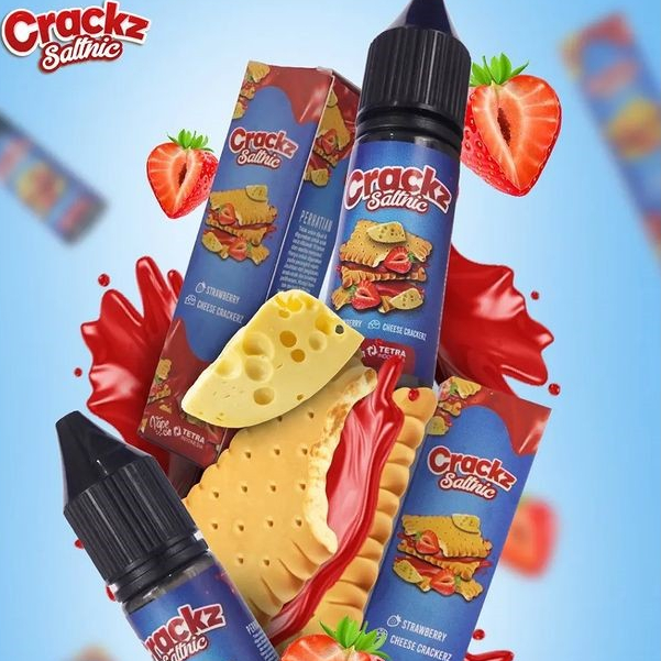 Jual LIQUID CRACKZ V1 STRAWBERRY CHEESE CRACKERS SALT NIC 15ML ...