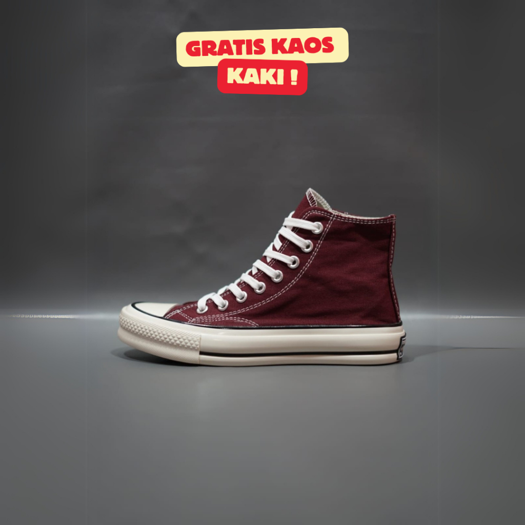 Jual SEPATU CONVERSE 70S HIGH MAROON SOL GLOSSY GRADE ORIGINAL 36-43 ...