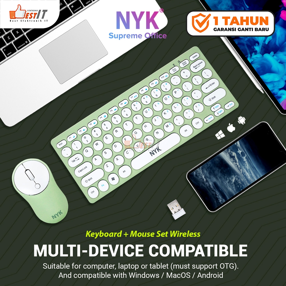 Jual Keyboard Wireless Combo Set Mouse NYK K20 | Shopee Indonesia