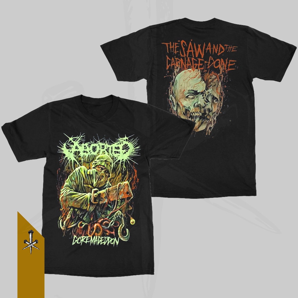 Jual Kaos Musik Metal Deathmetal Band ABORTED 15 Tshirt Baju 100% Cotton Asli COMBED 30s ...