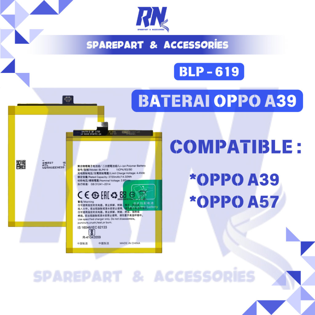 Jual BATERAI OPPO A39 / A57 / BLP619 ORIGINAL | Shopee Indonesia