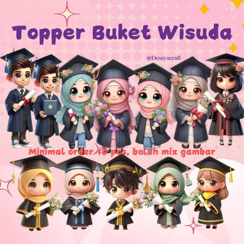 Jual Pelengkap Wisuda Topper Buket karakter Lucu | Shopee Indonesia