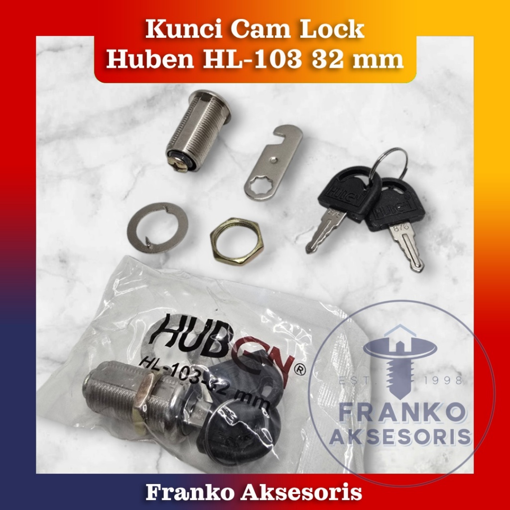 Jual Kunci Loker HL-103 32 mm Cam Lock Huben Kunci Besi Laci Lemari ...