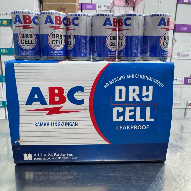 Jual Battery ABC biru besar R20 size D original / 1.5volt (1set isi ...