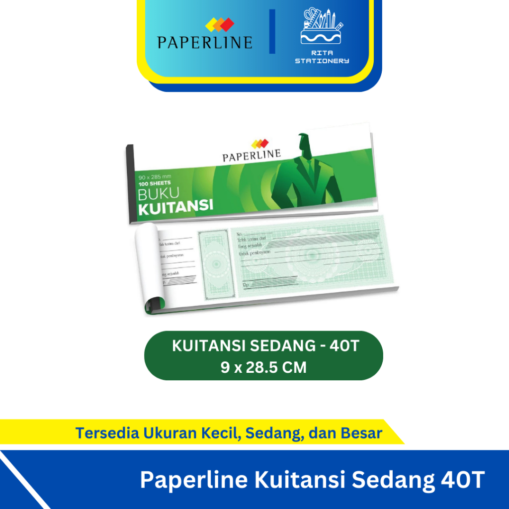 Jual Paperline Buku Kuitansi SEDANG / Kwitansi 40 lembar 40T Tebal - Satuan | Shopee Indonesia