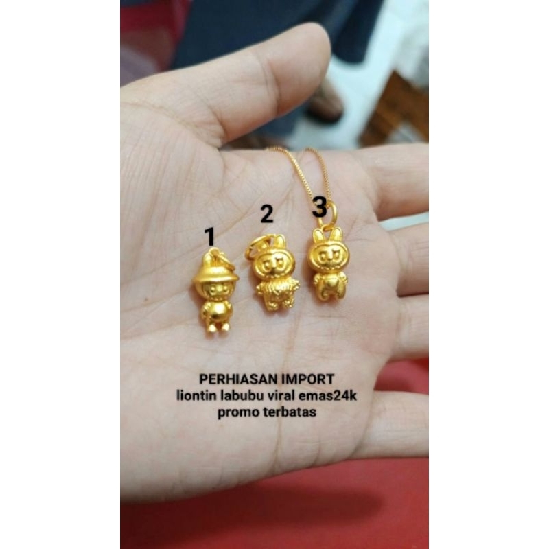 Jual liontin labubu viral promo pendank emas 24k-2gr super lemited ...