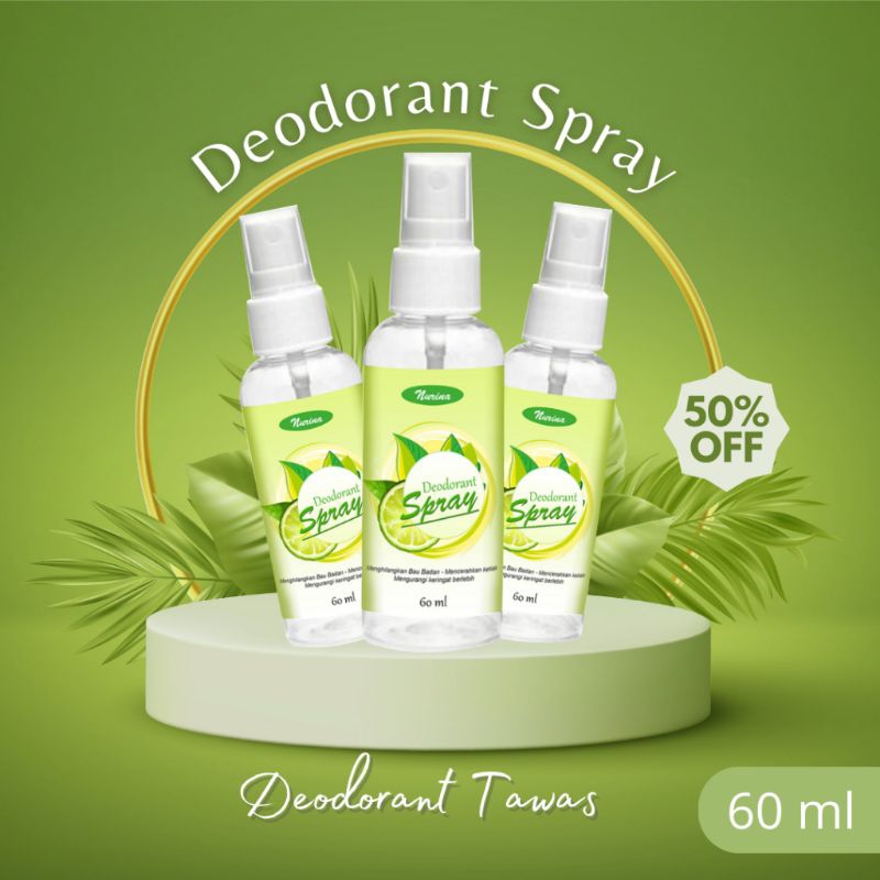 Jual Deodoran Tawas non alkohol Deodorant Natural Spray Cair 60 ml ...