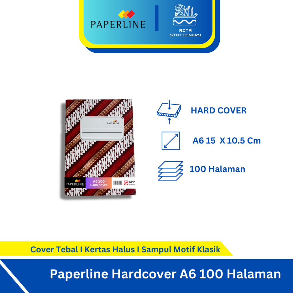 Jual Paperline Hard Cover Buku Tulis A6 100 Lembar - Satuan | Shopee ...