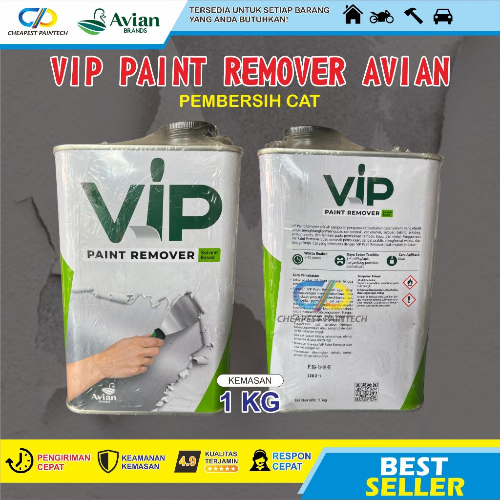 Jual VIP PAINT REMOVER AVIAN PEMBERSIH CAT 1 KG (kemasan baru VIP ...