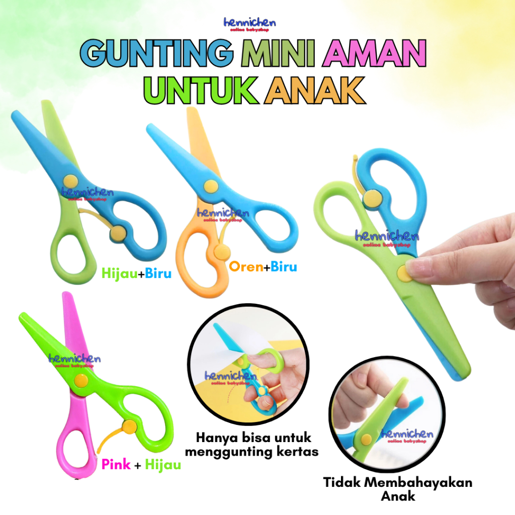Jual GUNTING MINI AMAN UNTUK ANAK / PAPER SCISSORS FOR KIDS / GUNTING ...