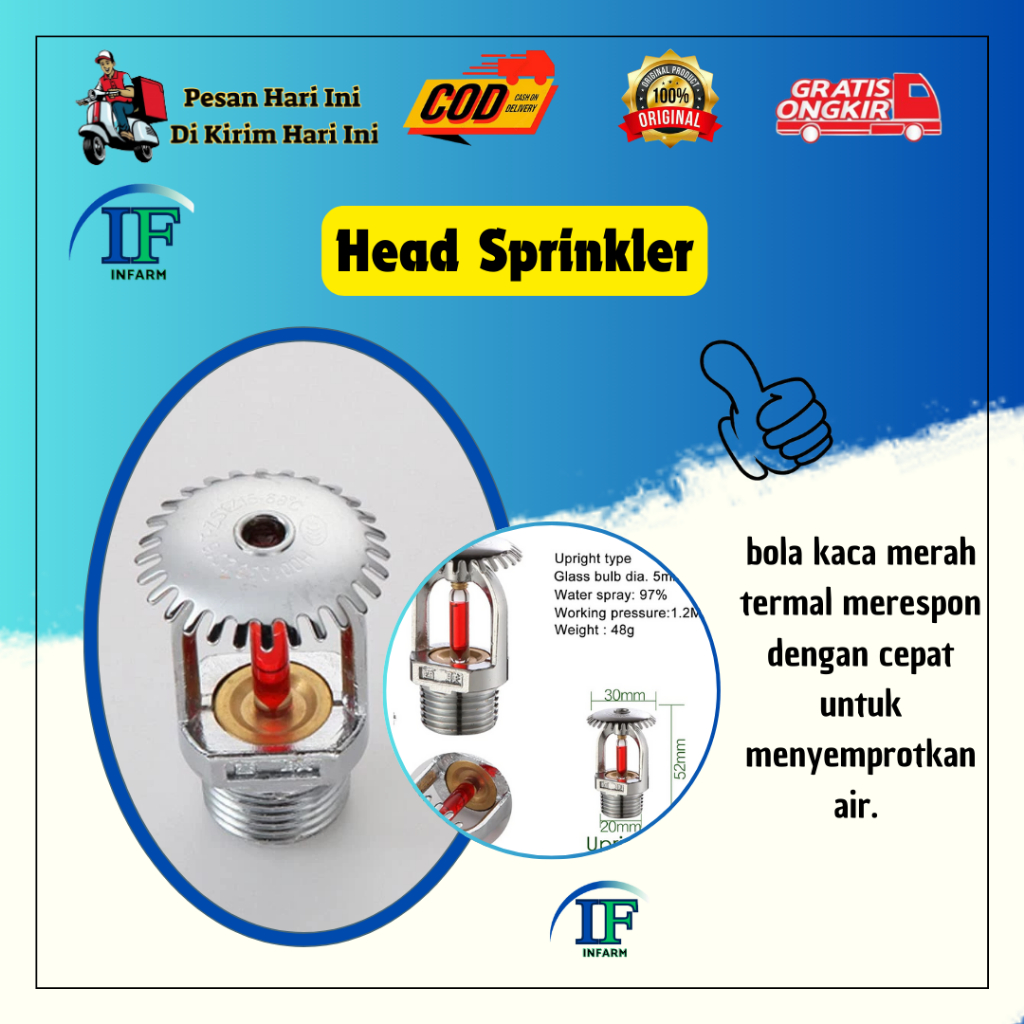 Jual Head Sprinkler Pendent 68°C Viking 1/2 Inch Fire Hydrant Sprinkler ...