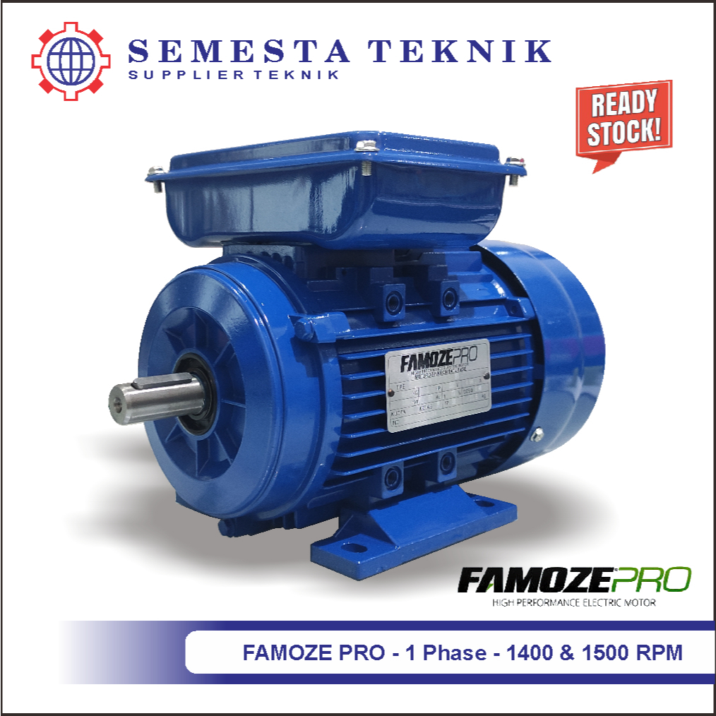 Jual Famoze Pro Dinamo 1 Phase 3 HP 1400 RPM Electric Motor GMYL 3 PK 2.2 KW - B3 Foot Mounted ...
