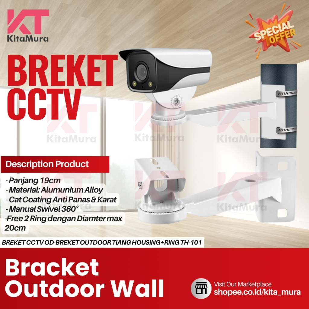 Jual Braket CCTV Tiang Pole Mounting || CCTV Tiang TH-101 | Shopee ...