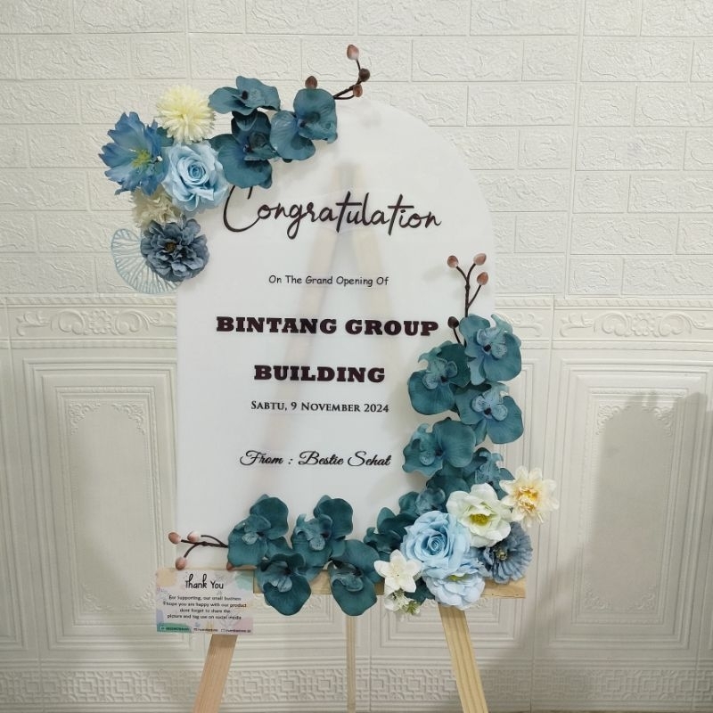 Jual MEDAN H-1Papan bunga akrilik grand opening graduation ulang tahun ...