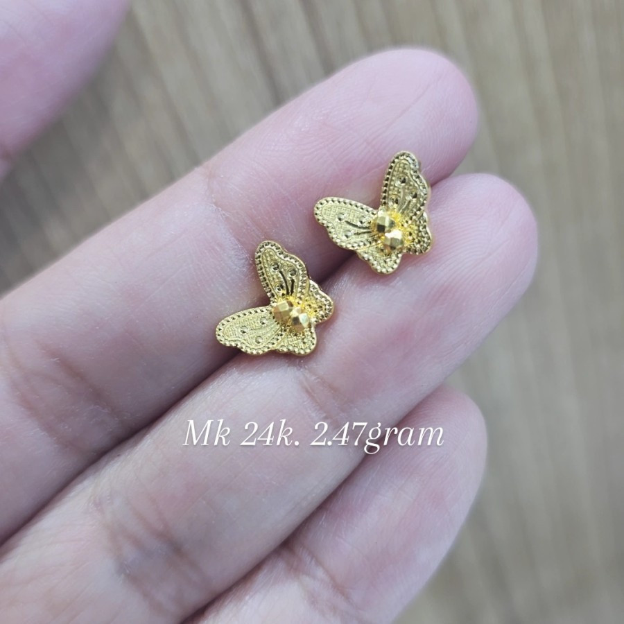 Jual GIWANG ANTING TUSUK EMAS BUTTERFLY 24K 24 KARAT BENTUK KUPU KUPU ... Jual GIWANG ANTING TUSUK EMAS BUTTERFLY 24K 24 KARAT BENTUK KUPU KUPU ...