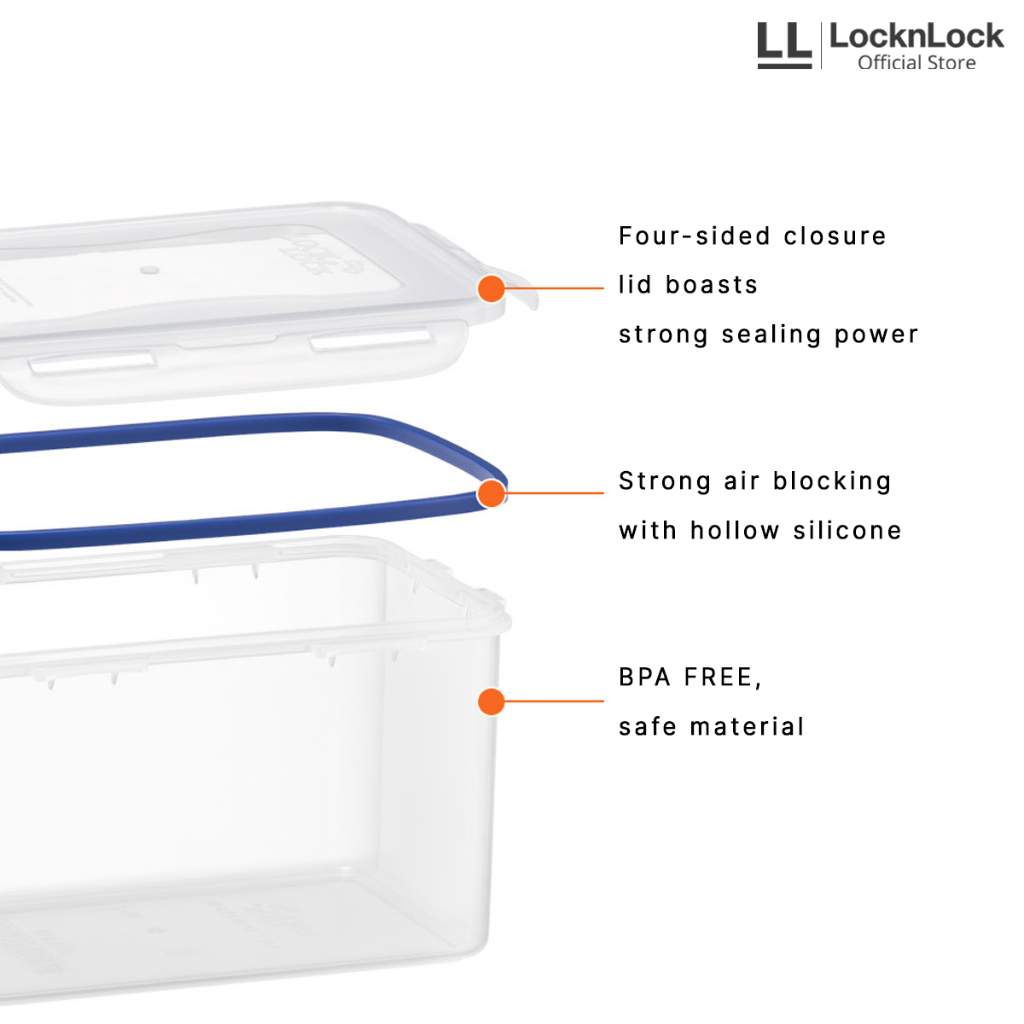 Jual LocknLock Classic Kotak Makan Rectangular Short 550ml With Divider - HPL815C | Shopee Indonesia