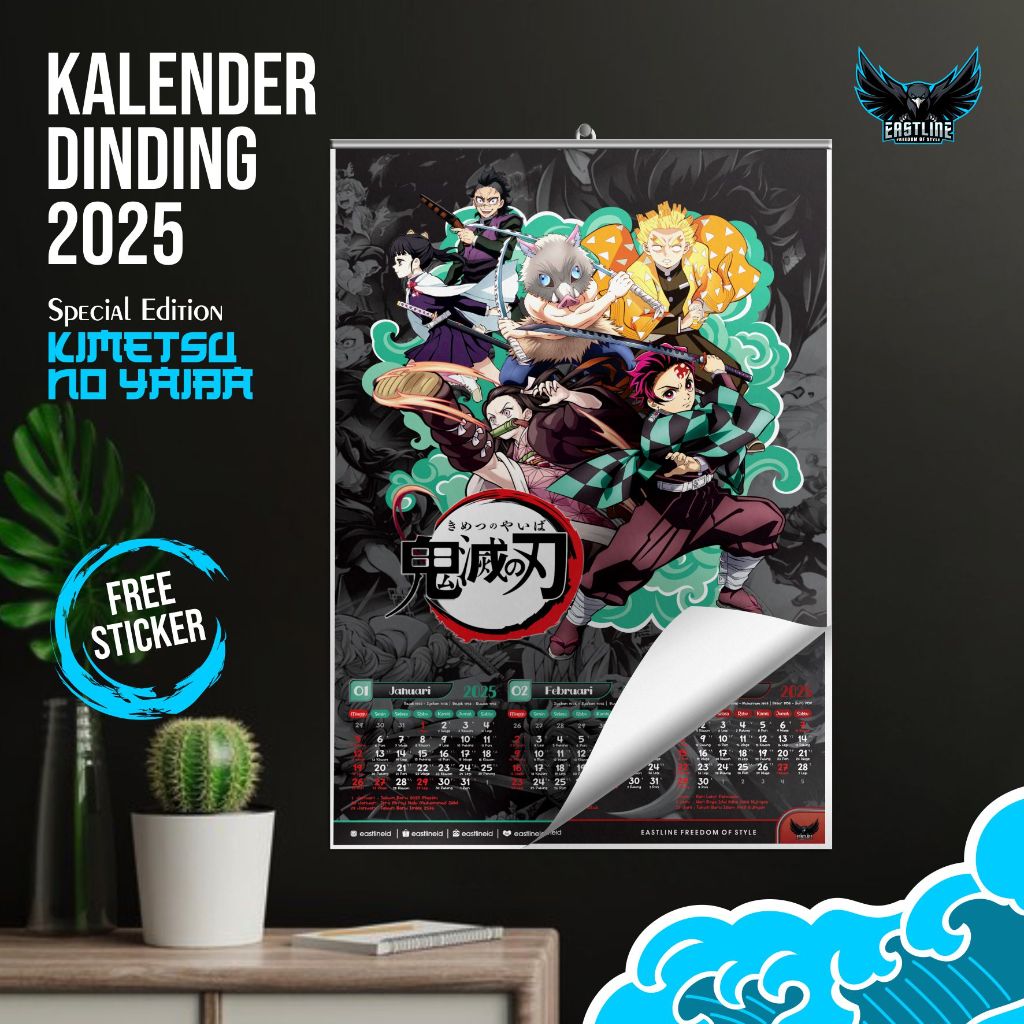 Jual Kalender Dinding Wall Calender Anime Kimetsu No Yaiba Demon Slayer ...