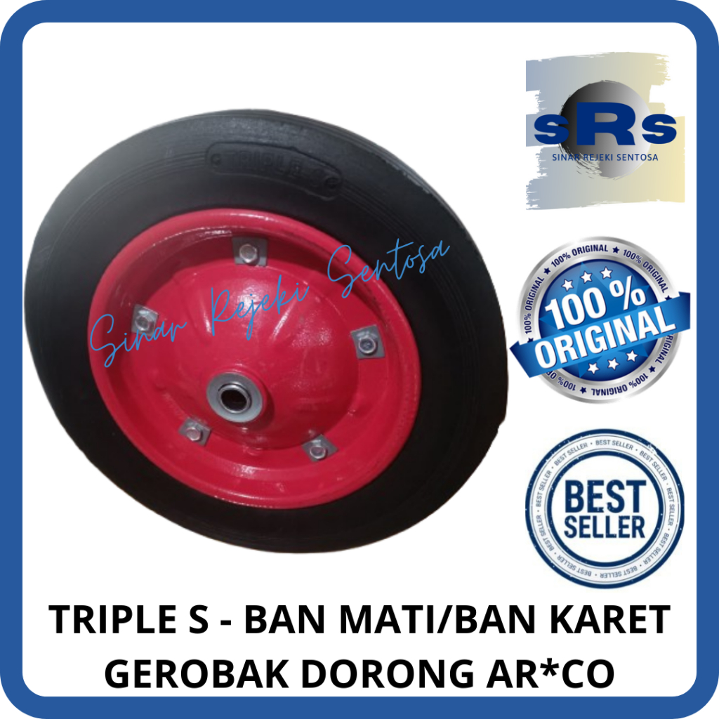 Jual TRIPLE S - BAN MATI GEROBAK DORONG/ARTCO TIDAK PERLU DIPOMPA (BAN ...