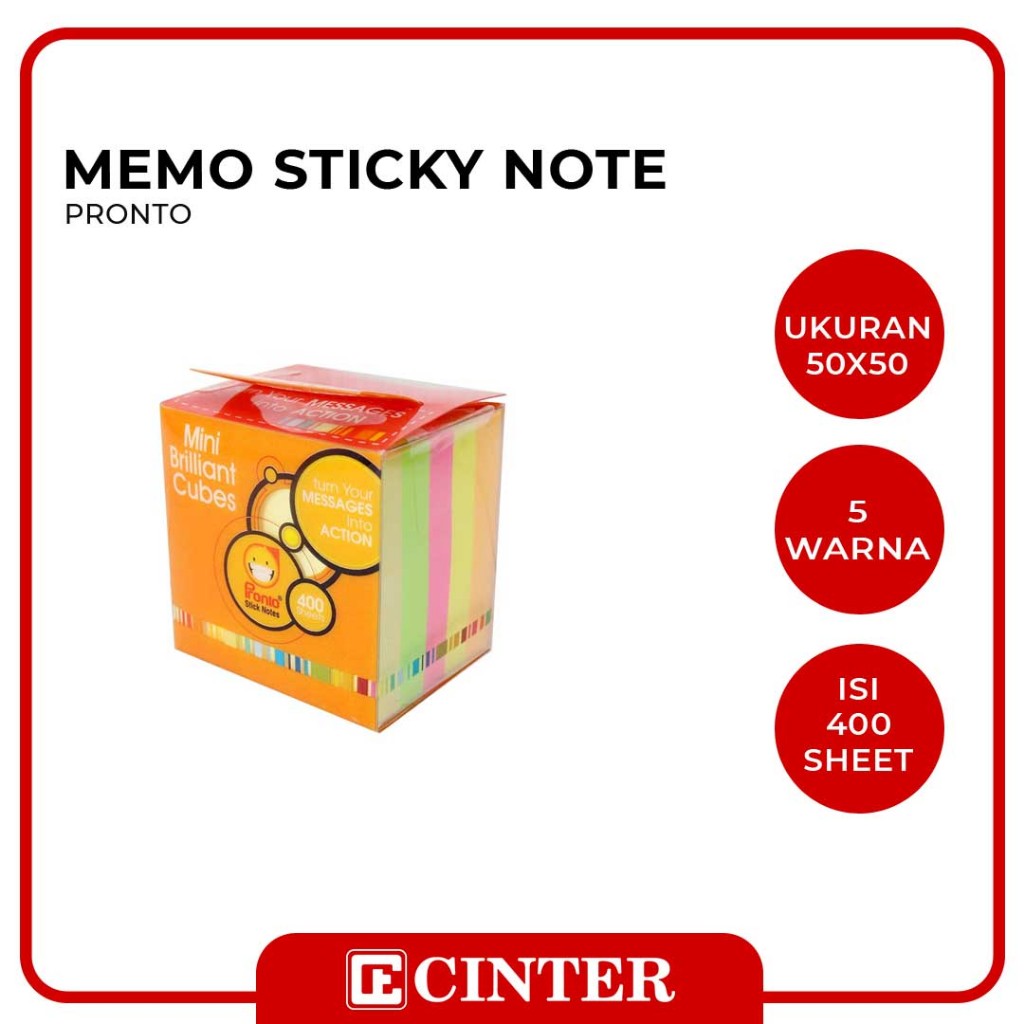 Jual PRONTO - NOTES TEMPEL / MEMO TEMPEL / STICKY NOTES POST IT MINI ...