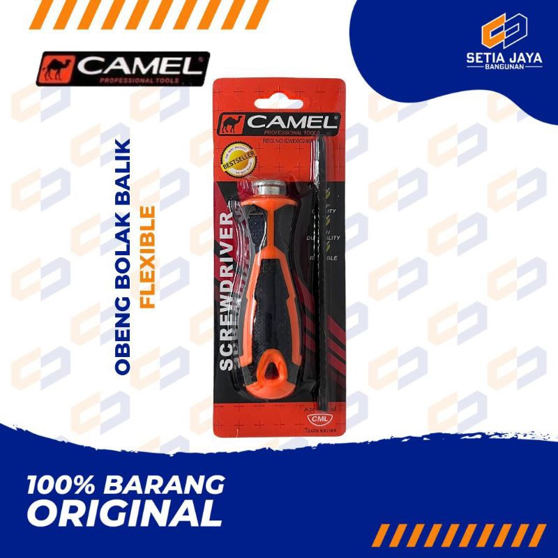 Jual Obeng Bolak Balik Camel 2 Way / Arah Magnet Gagang Karet | Shopee Indonesia