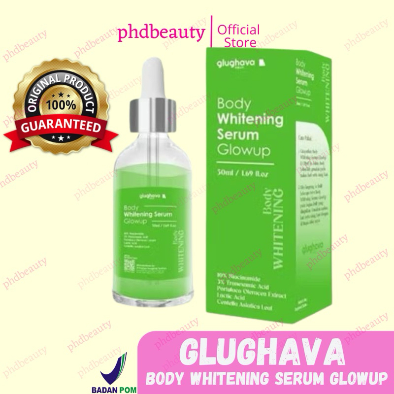 Jual Glughava Whitening Body Serum Glowup 10% Niacinamide Bpom RI Glughava Whitening Glow Up ...