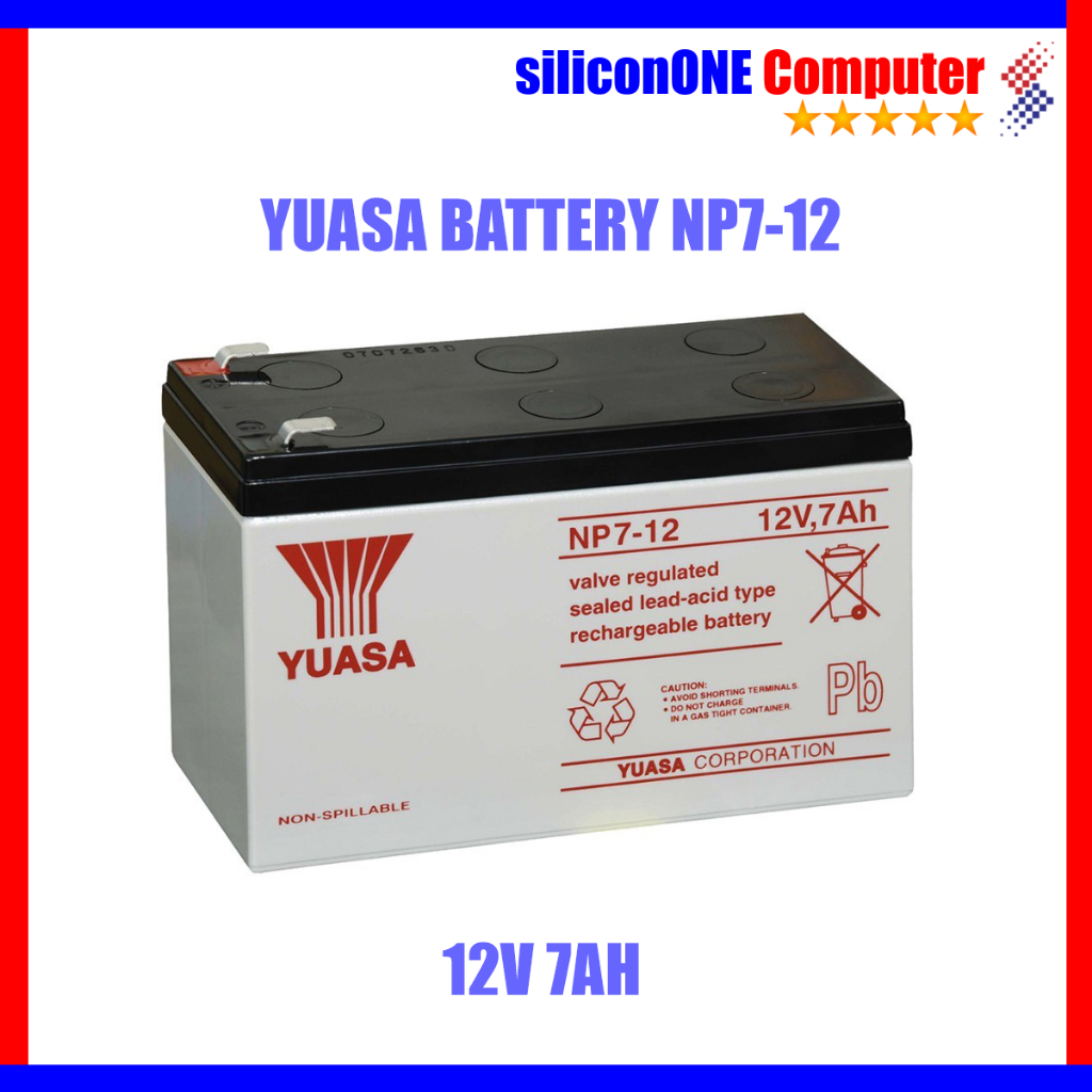 Jual Battery Yuasa 12V 7AH Original UPS Baterai Aki Kering NP7-12 Resmi | Shopee Indonesia