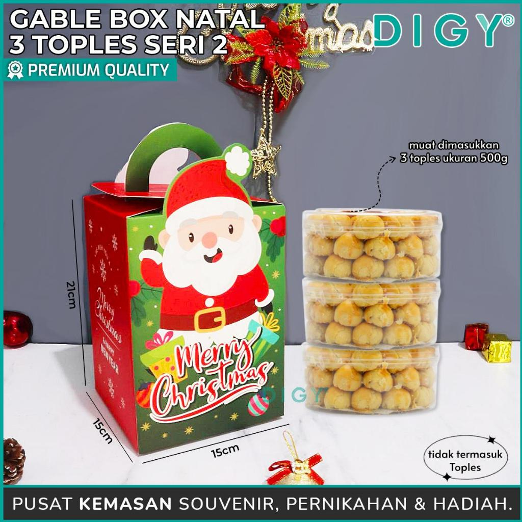 Jual Gable Box Natal muat 3 toples / Gable Box Imlek muat 3 toples ...