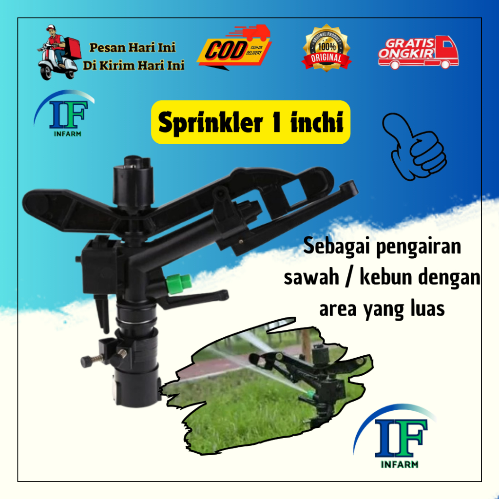 Jual Sprinkler Pertanian Taman Kebun ,Drat 1 inchi 2 Nozzel Bisa Mutar ...