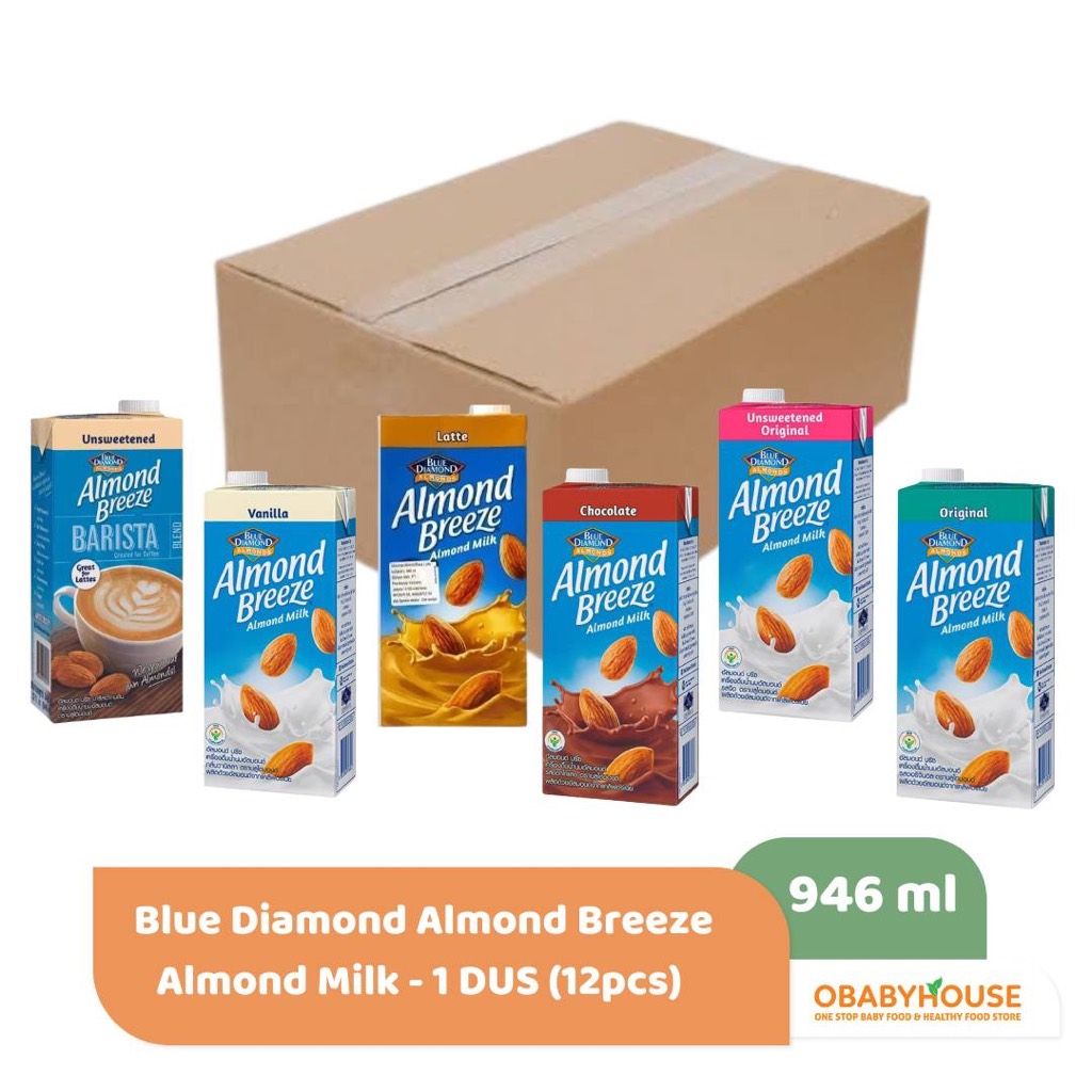 Jual Blue Diamond Almond Breeze Almond Milk 946 ml - 1 DUS (12 pcs) | Shopee Indonesia