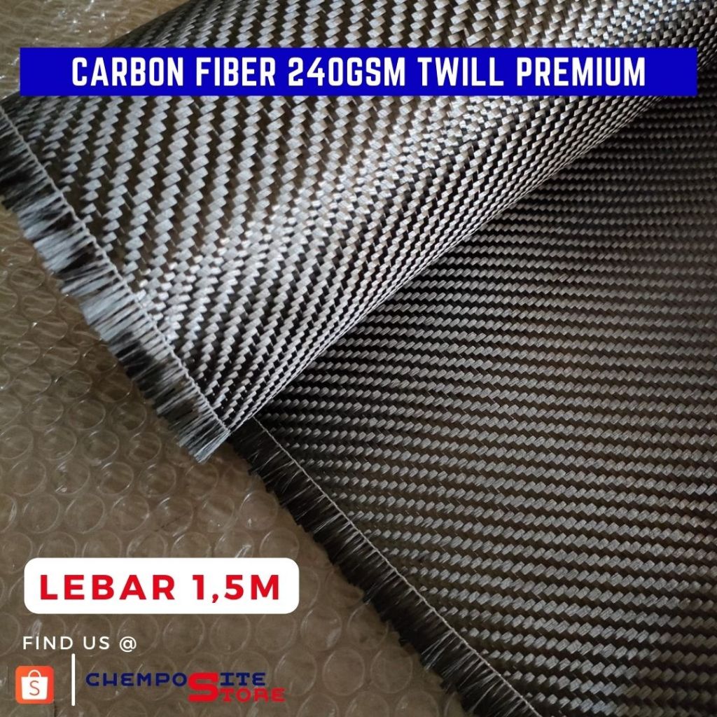 Jual serat carbon fiber fabric 3k 2x2 twill 240gsm LEBAR 1,5m PREMIUM ...