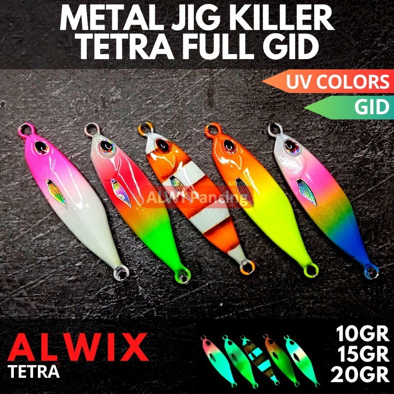 Jual ALWIX Metal JIG TETRA FULL GID UV 10gr 15gr 20gr ~ Micro Metal Jig | Shopee Indonesia