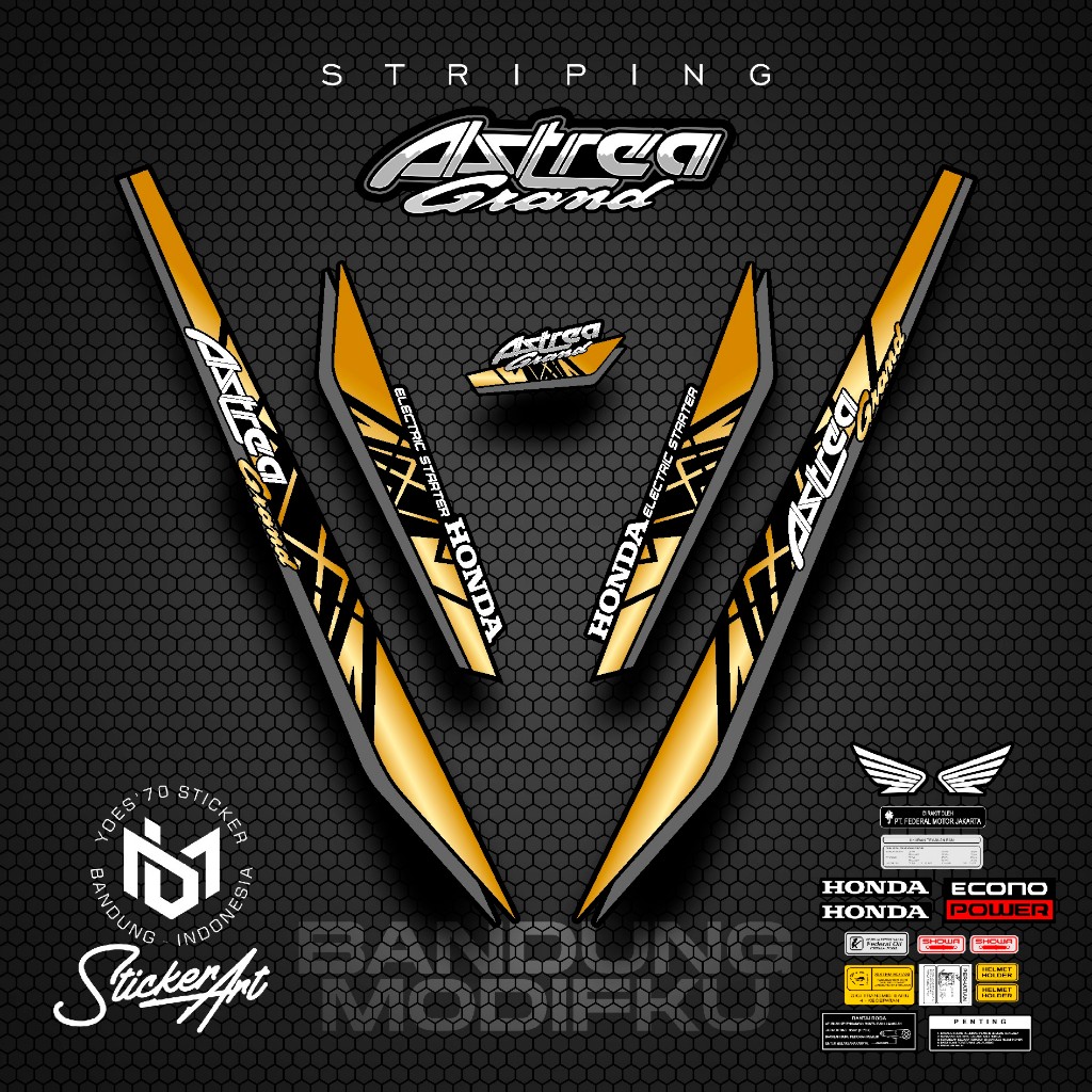 Jual STRIPING STICKER HONDA GRAND ASTREA 68 ALUZ / STIKER ASTREA GRAND ...