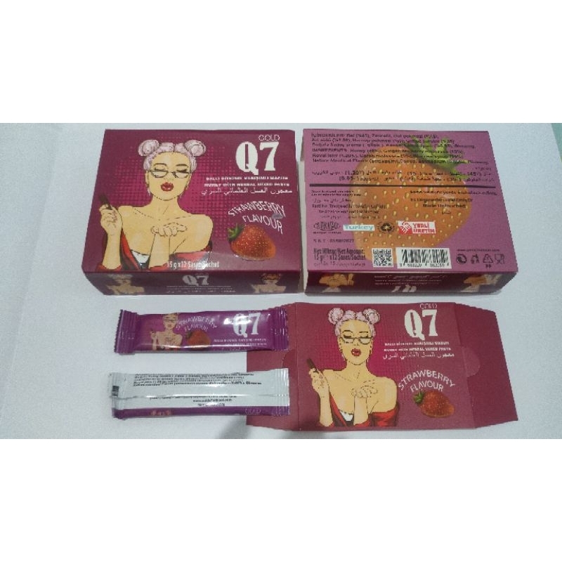 Jual Q7 GOLD Macun Honey with Herbal Mixed Paste Strawberry Flavour for ...