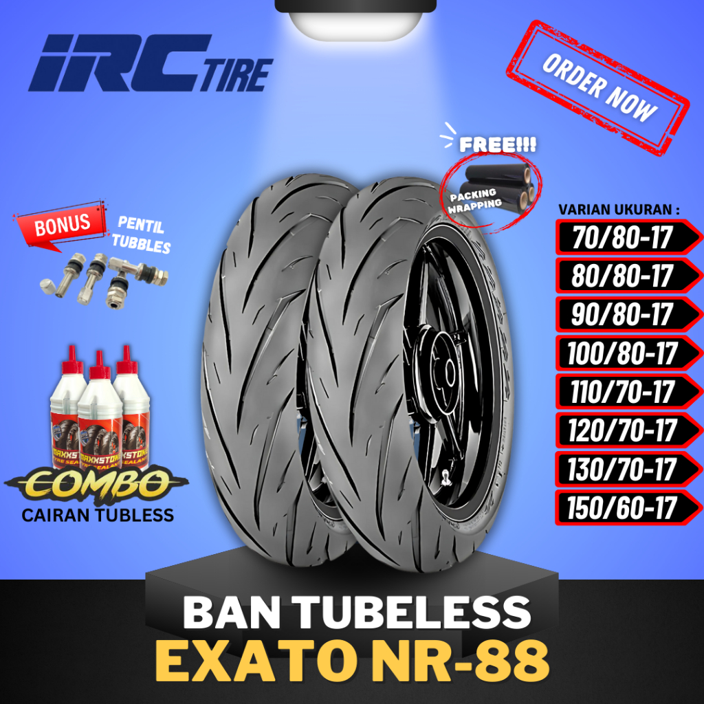 Jual [READY COD] BAN IRC EXATO NR88 TUBELESS RING 17 / IRC RING 17 BAN ...