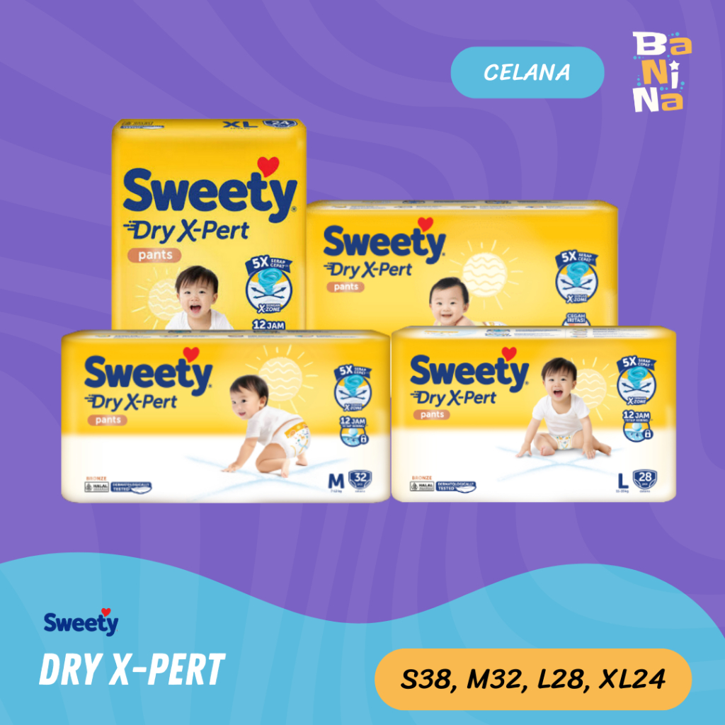 Jual Sweety Dry X-pert S38, M32, L28, XL26, XXL24 Popok Bayi Murah ...