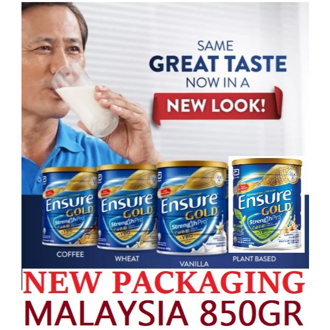 Jual SINGAPORE & MALAYSIA 850gr Susu Abbott Ensure NutriVigor Gold Life Vanila Gandum Chocolate ...