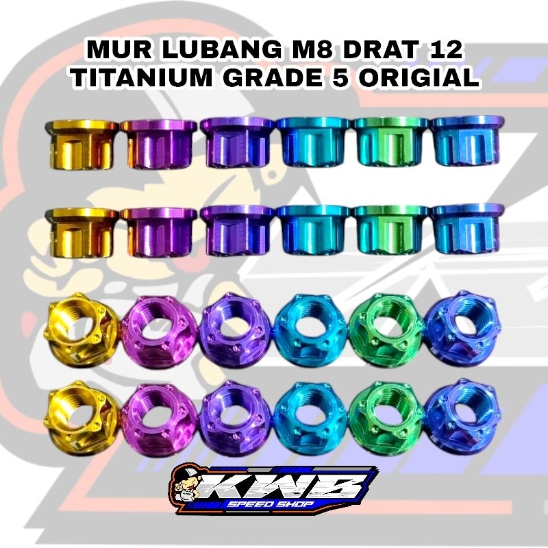 Jual Mur titanium m8 drat 12 mur 12 lubang titanium grade 5 original ...