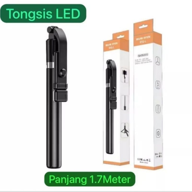 Jual Tongsis Tripod R1s-L Panjang 1,7m Tripod Bluetooth Viral + Lampu ...
