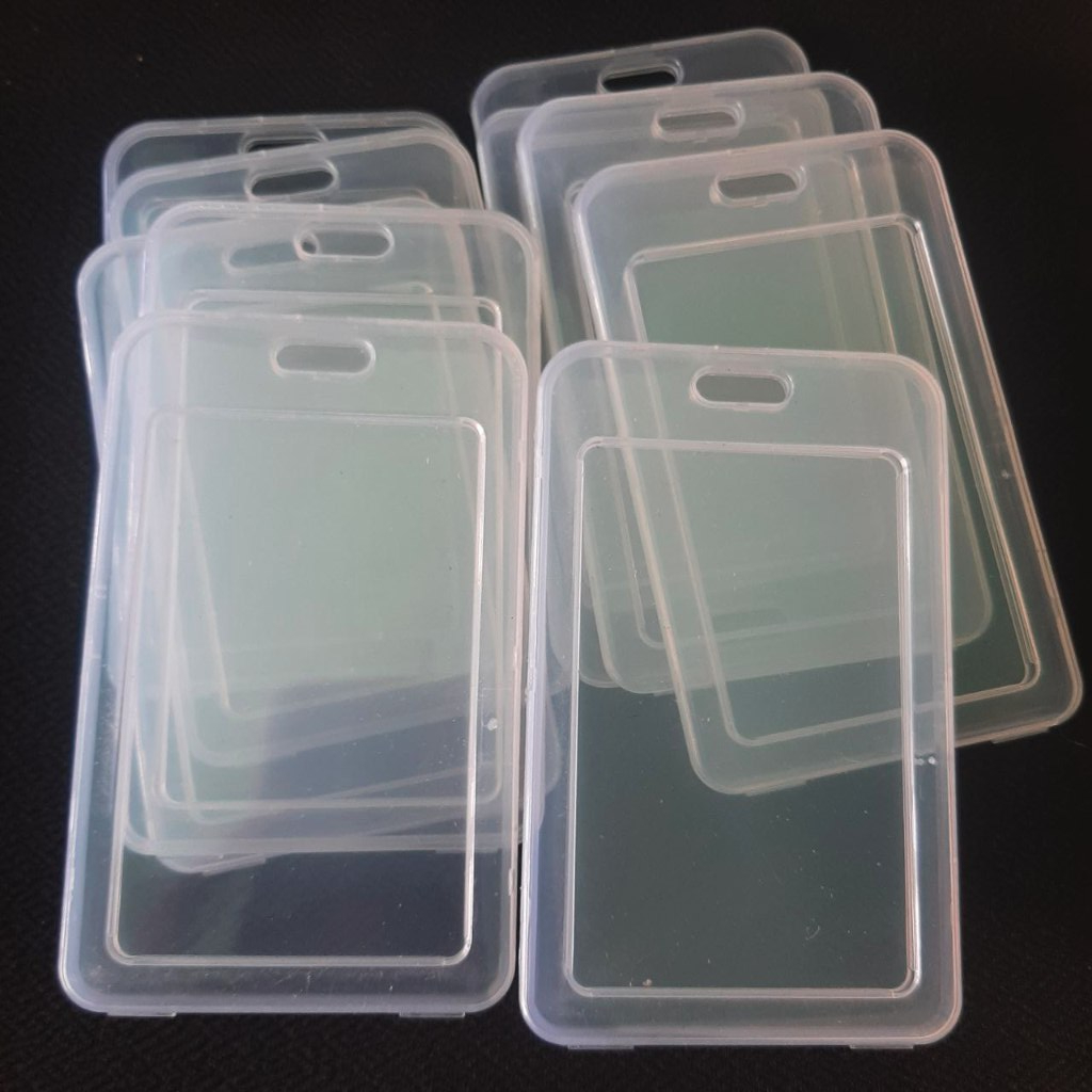 Jual ID CARD Holder Mika Name Tag Card Frame Model Box Gantungan Tempat Wadah Kartu Nama Tebal ...